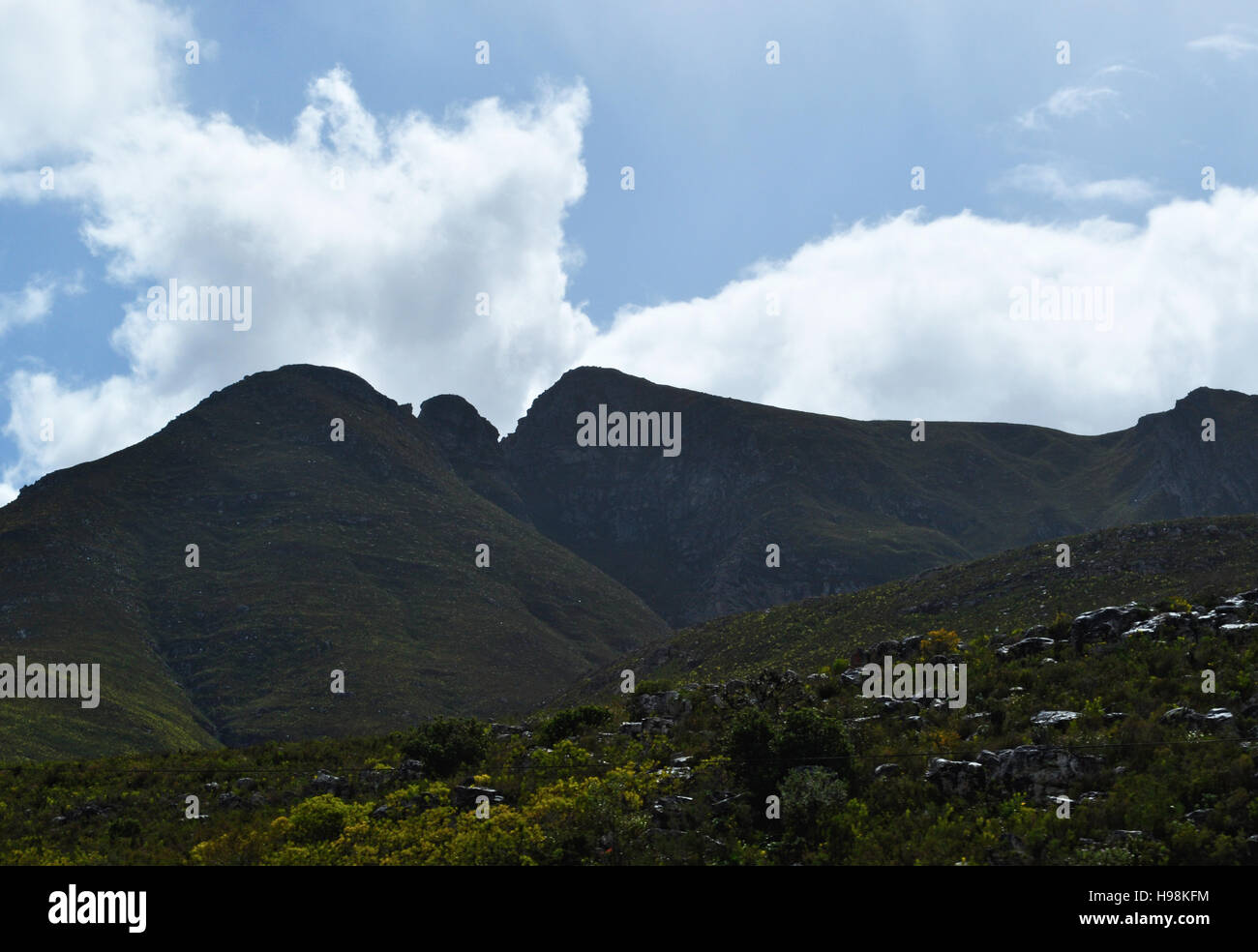 South Africa, driving on the road: panoramic view of the southafrican ...