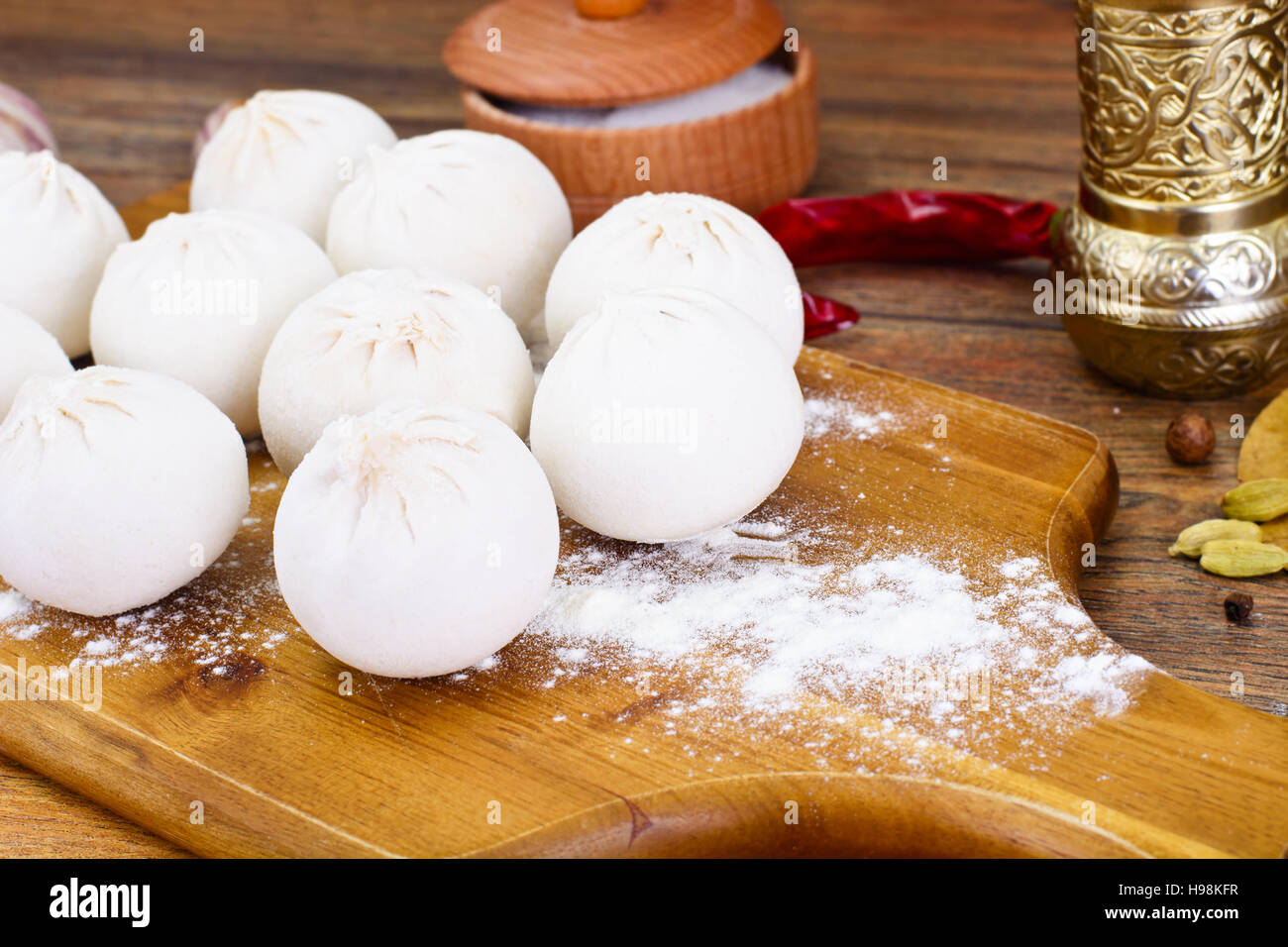 Khinkali National Dish of Georgian Cuisine Studio Photo Stock Photo - Alamy