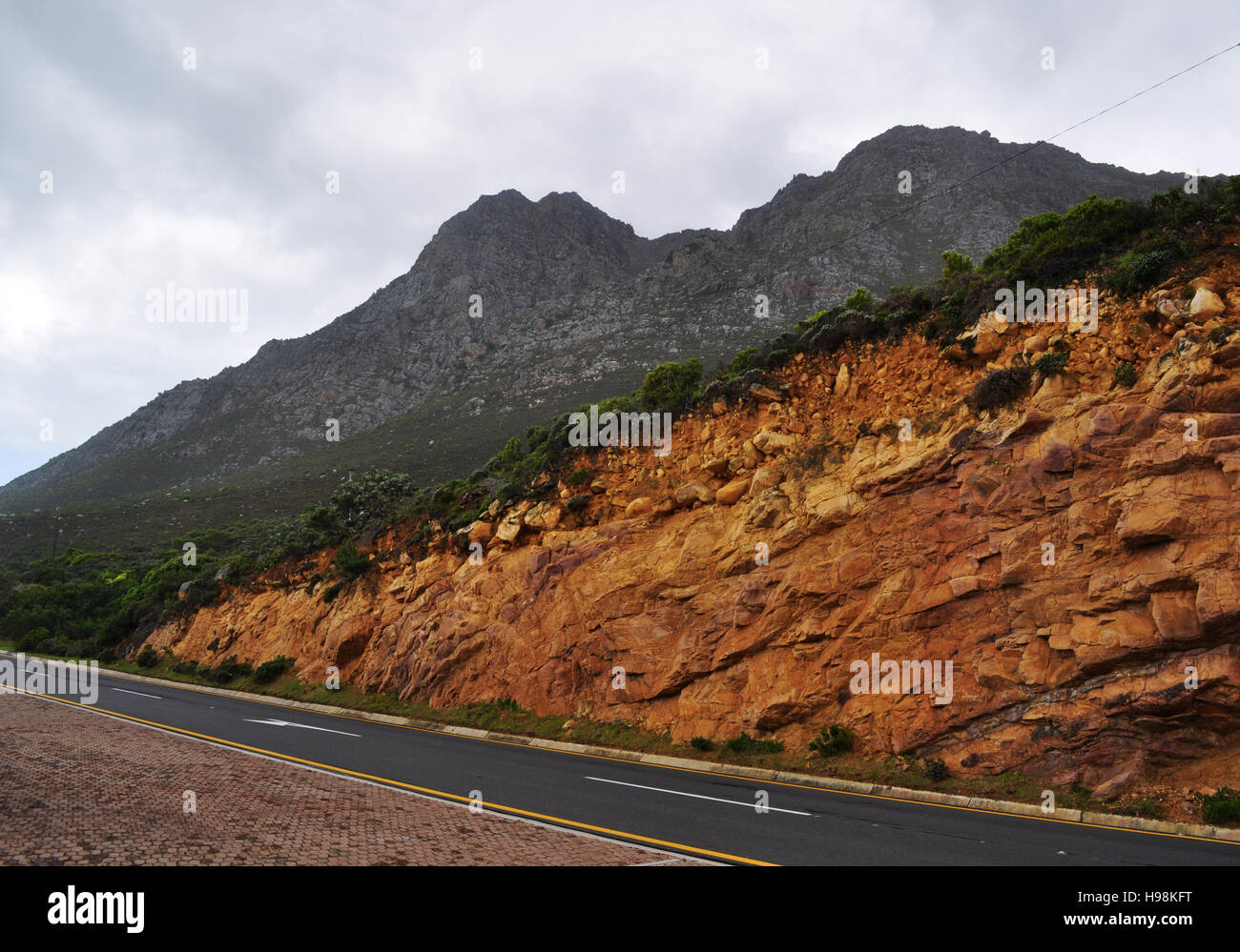 South Africa, driving on the road: panoramic view of the southafrican ...