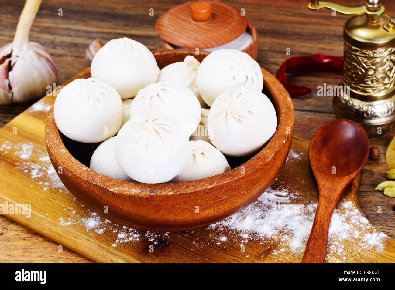 Khinkali National Dish of Georgian Cuisine Studio Photo Stock Photo - Alamy