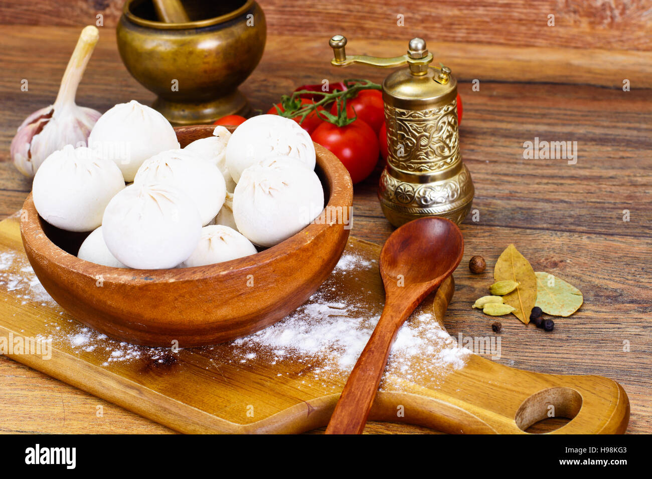 Khinkali National Dish of Georgian Cuisine Studio Photo Stock Photo - Alamy