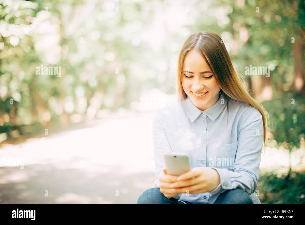 happy beautiful young woman laughing and smiling on n Stock Photo - Alamy
