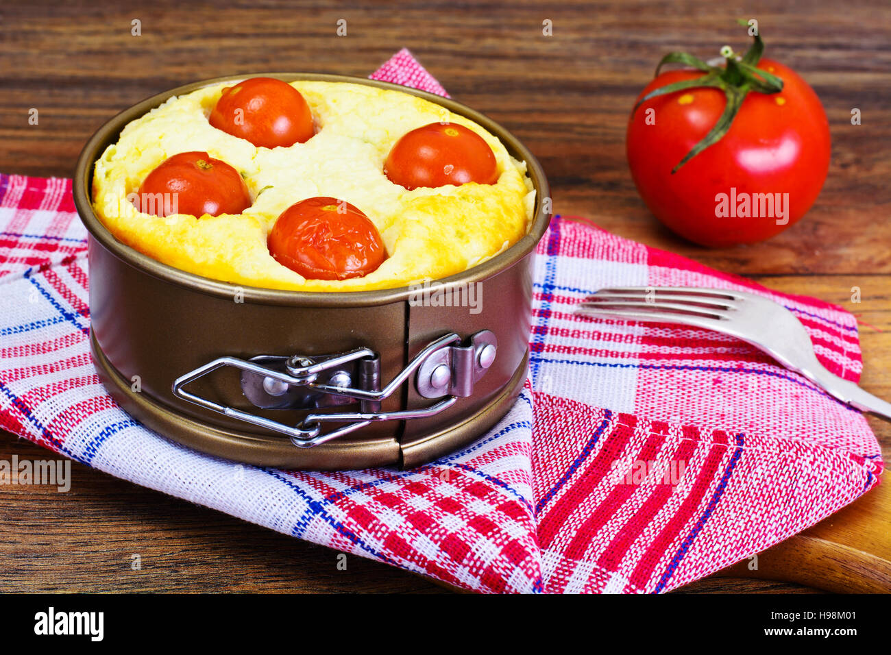 Kish with Ricotta, Cherry Tomatoes and Mint Studio Photo Stock Photo ...