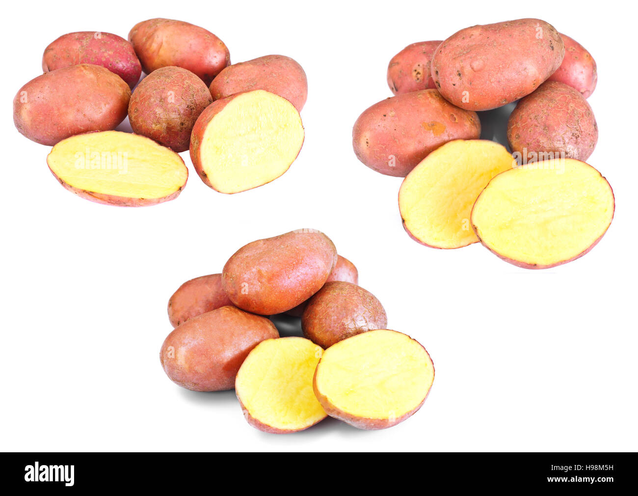 Pink Potato Sweet Batata Set Isolated on White Background Studio Photo ...