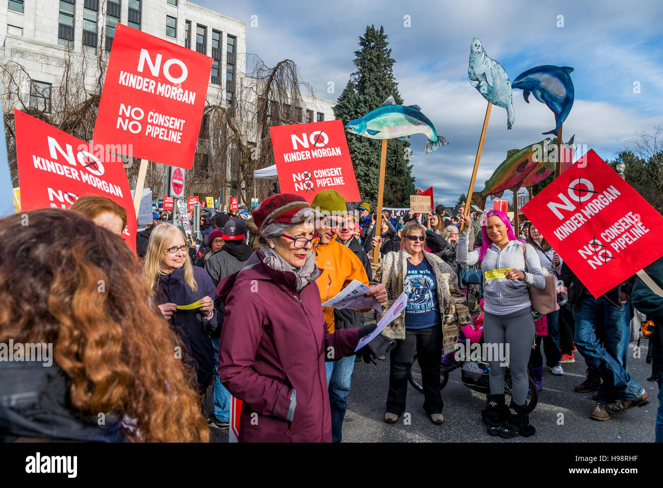 Vancouver protest signs march rally anti pipeline vancouver hi-res ...
