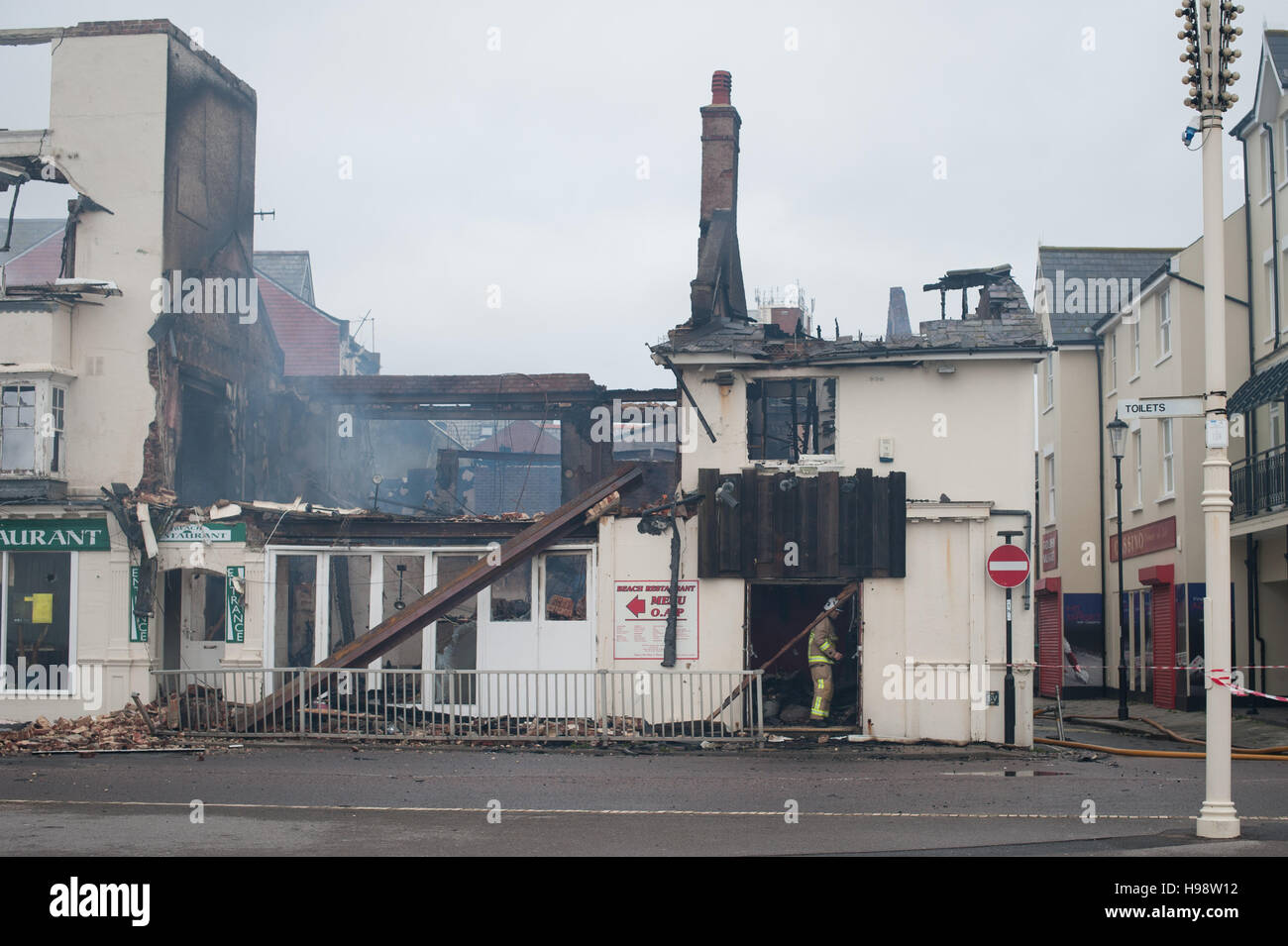 Firefighters attend the aftermath of a major fire at a building in ...
