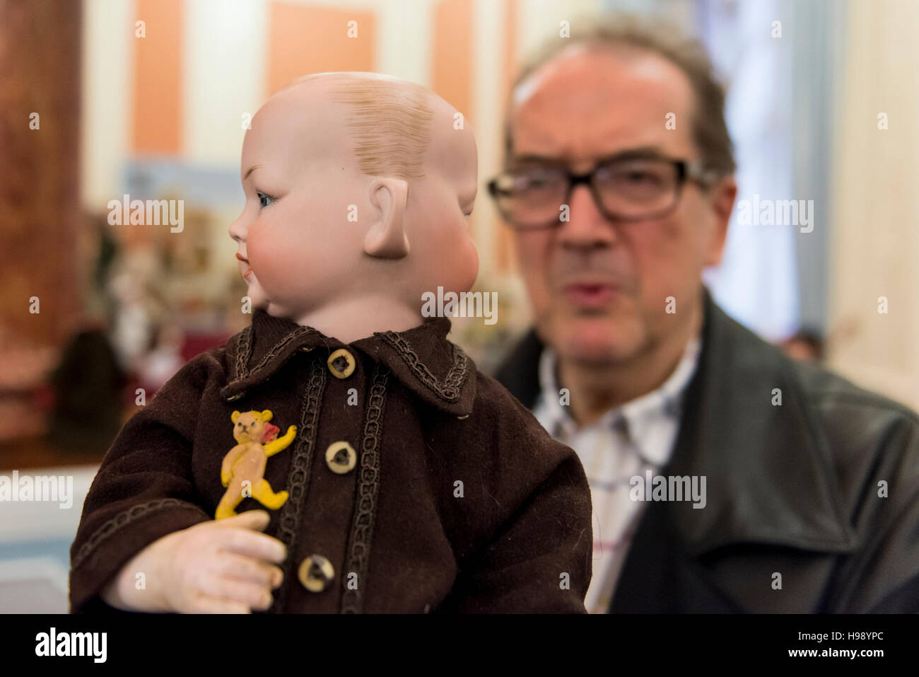 London, UK. 20 November 2016. An example of a German two-faced doll by ...
