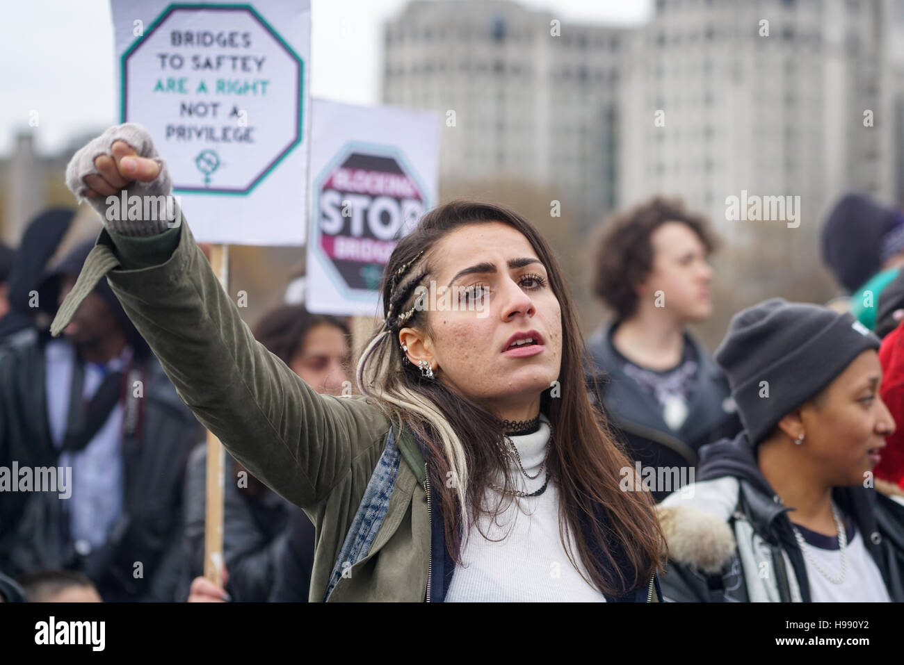 London, England, UK. 20th Nov, 2016. Sister Uncut assembly in Trafalgar ...