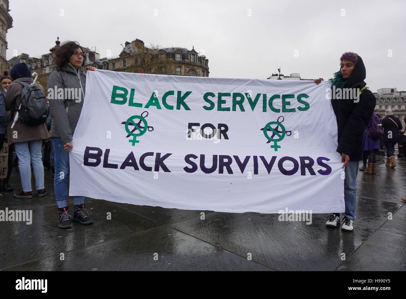 London, England, UK. 20th Nov, 2016. Sister Uncut assembly in Trafalgar ...