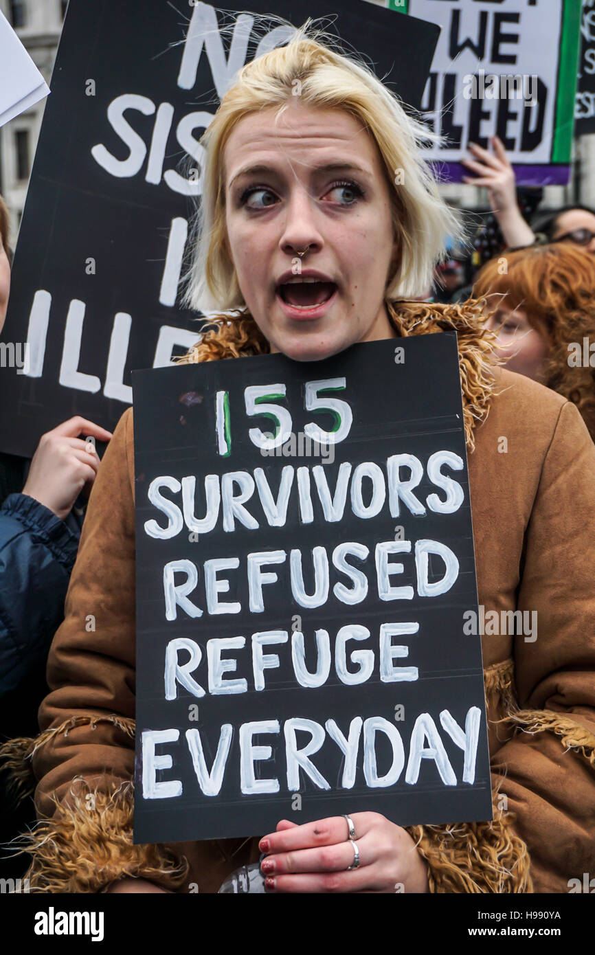 London, England, UK. 20th Nov, 2016. Sister Uncut assembly in Trafalgar ...