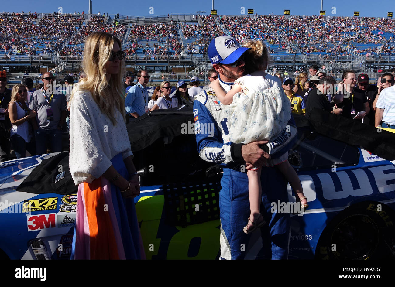 Homestead, FL, USA. 20th Nov, 2016. Jimmie Johnson hugs his daughter ...