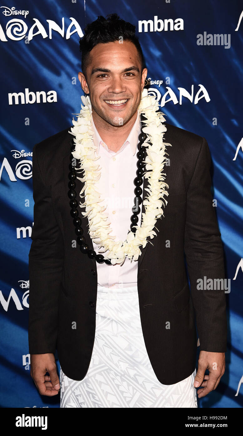 Nicholas Afoa at the Gala Screening of Moana at BAFTA, Piccadilly ...