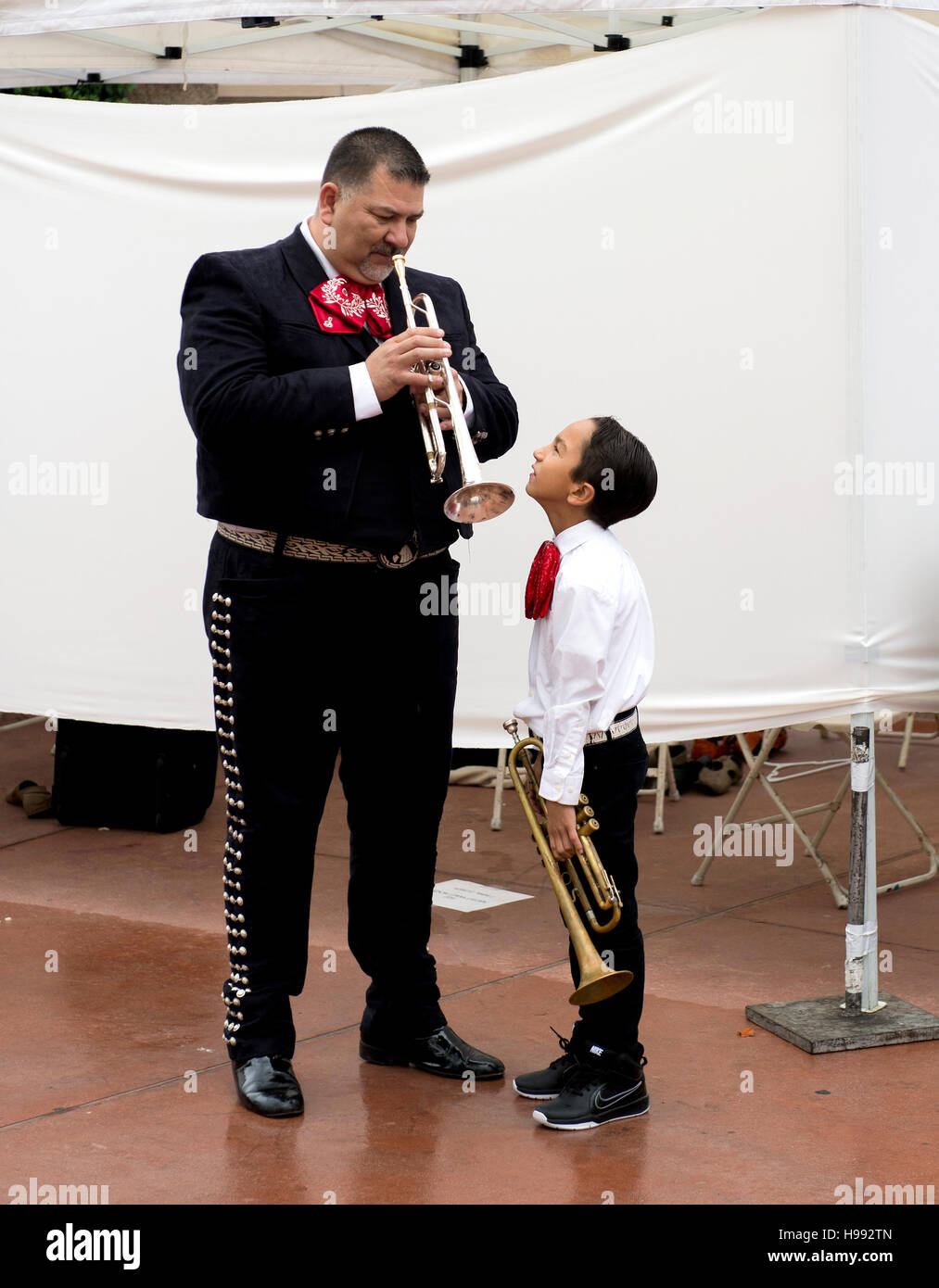 Los Angeles, California, USA. 20th Nov, 2016. A young mariachi trumpet ...