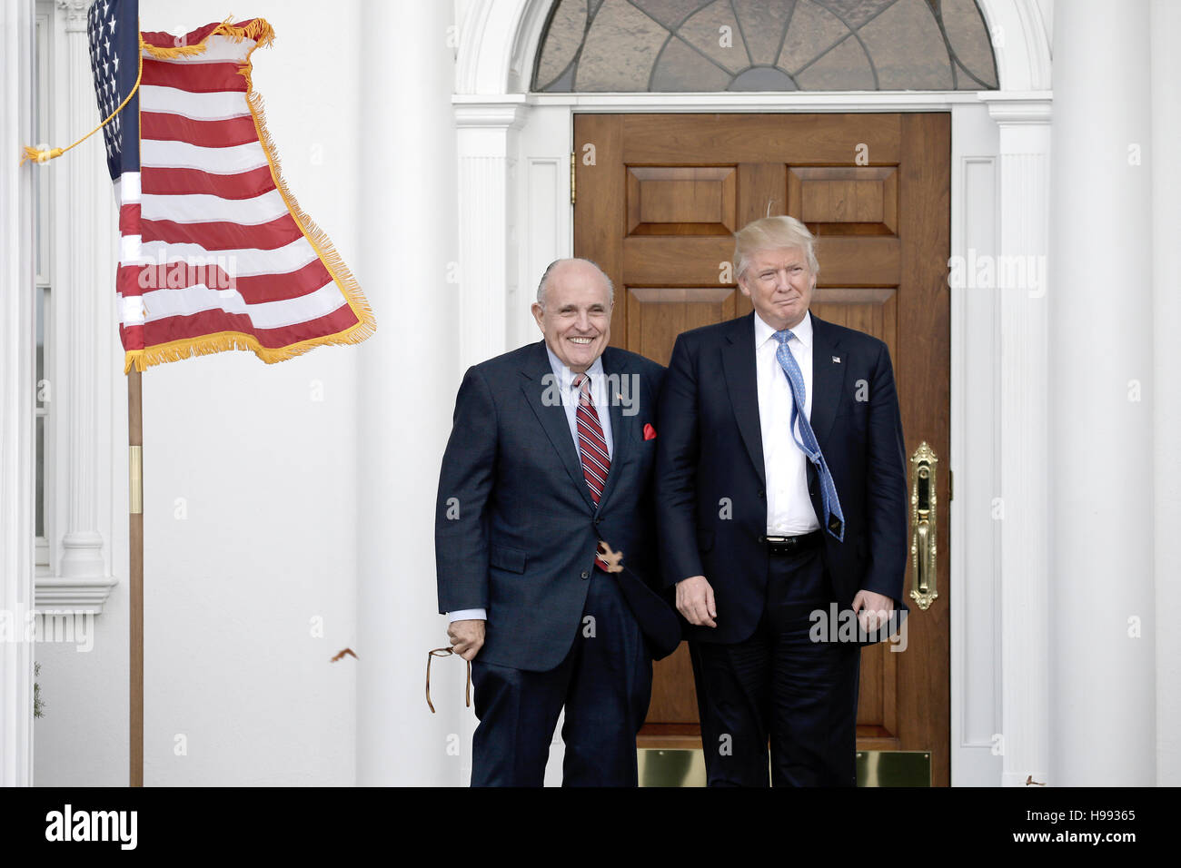 Former New York City Mayor Rudy Giuliani (L) poses with United States ...