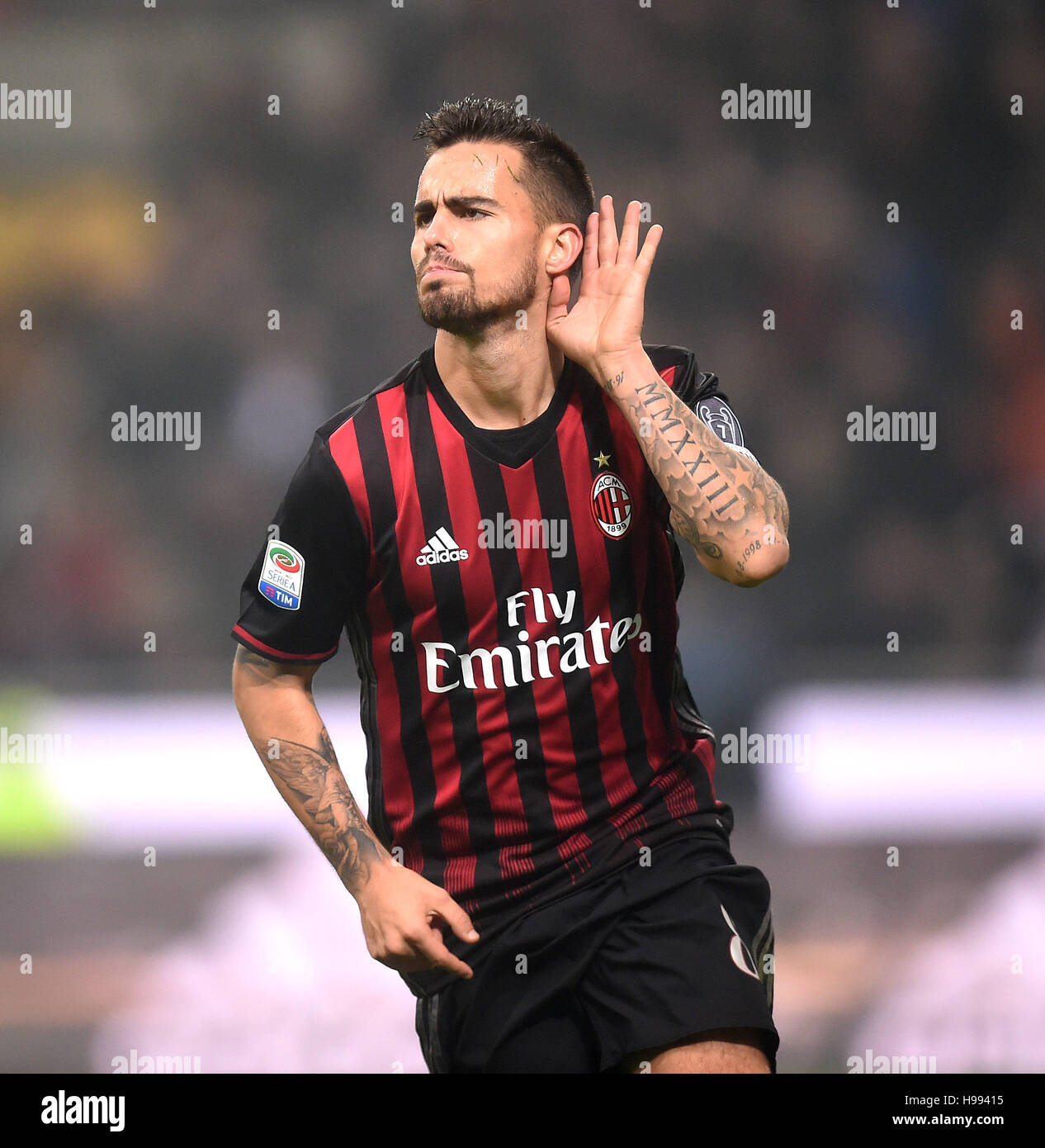 Milan. 20th Nov, 2016. AC Milan's Suso celebrates scoring during the ...
