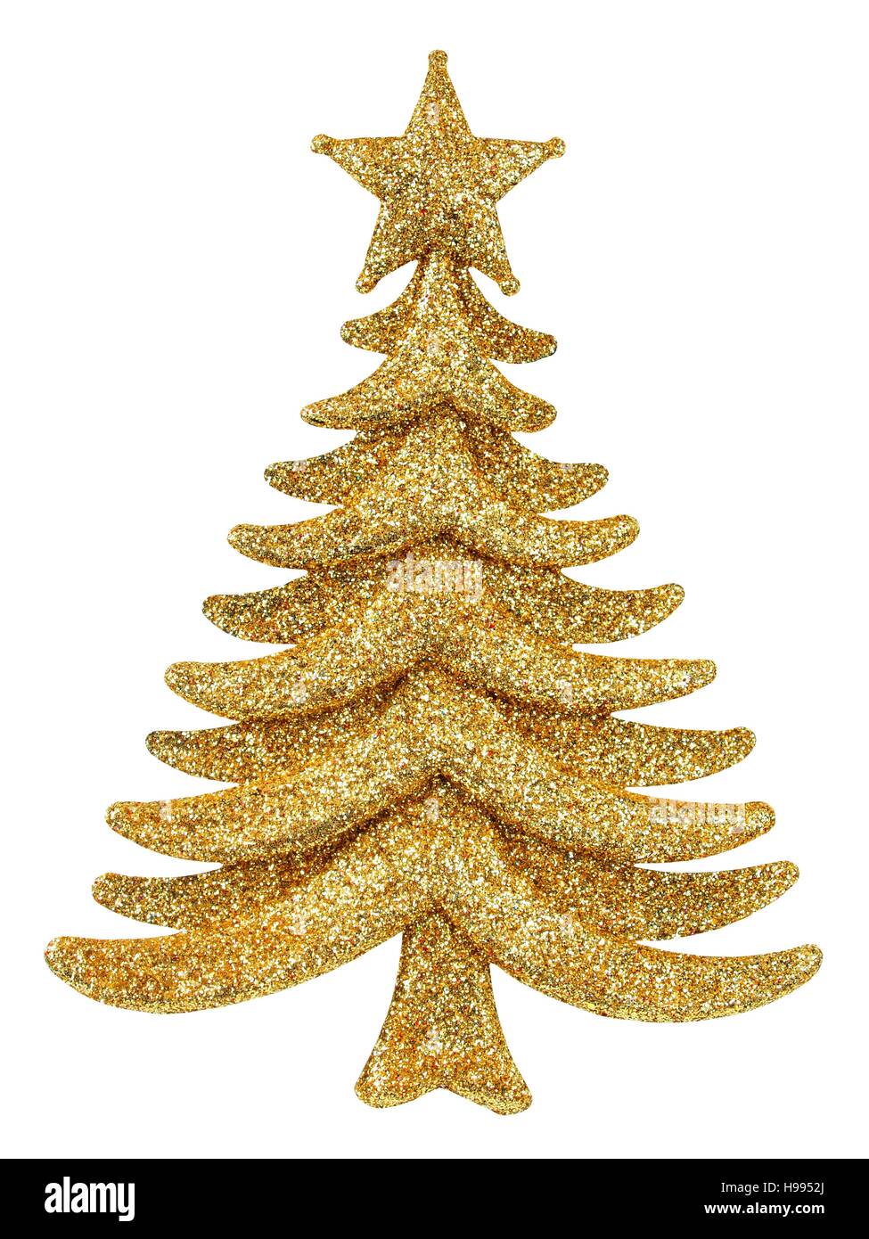 Glistening Christmas tree isolated on white background Stock Photo - Alamy