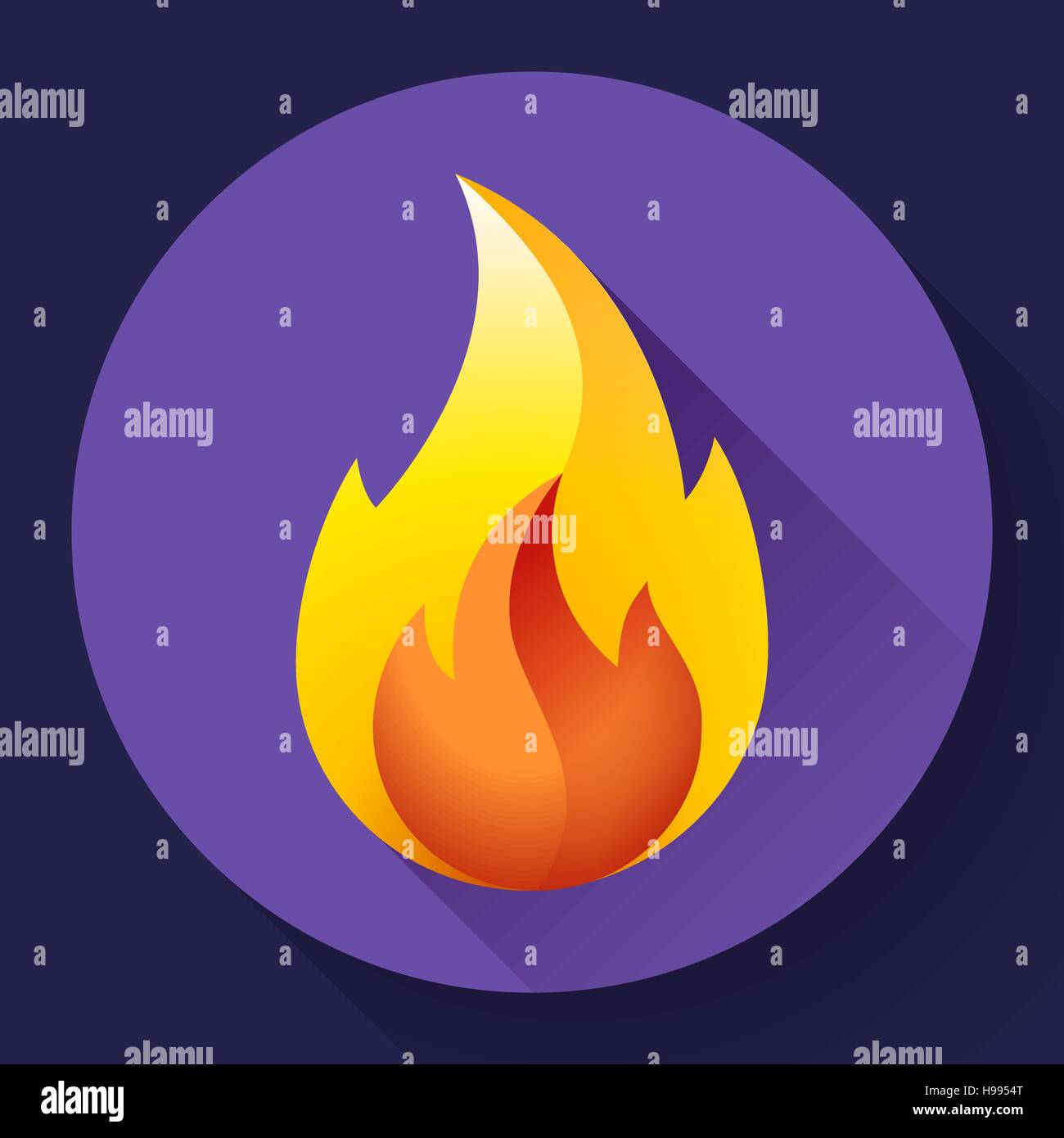 Red fire flame icon vector logo illustration Stock Vector Image & Art ...