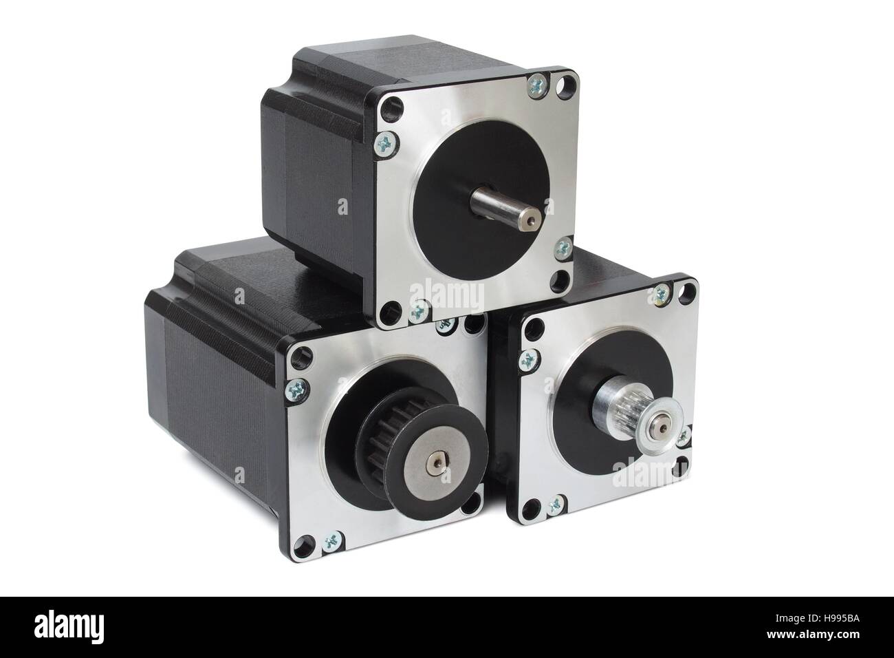Stepping motors isolated on white background Stock Photo - Alamy