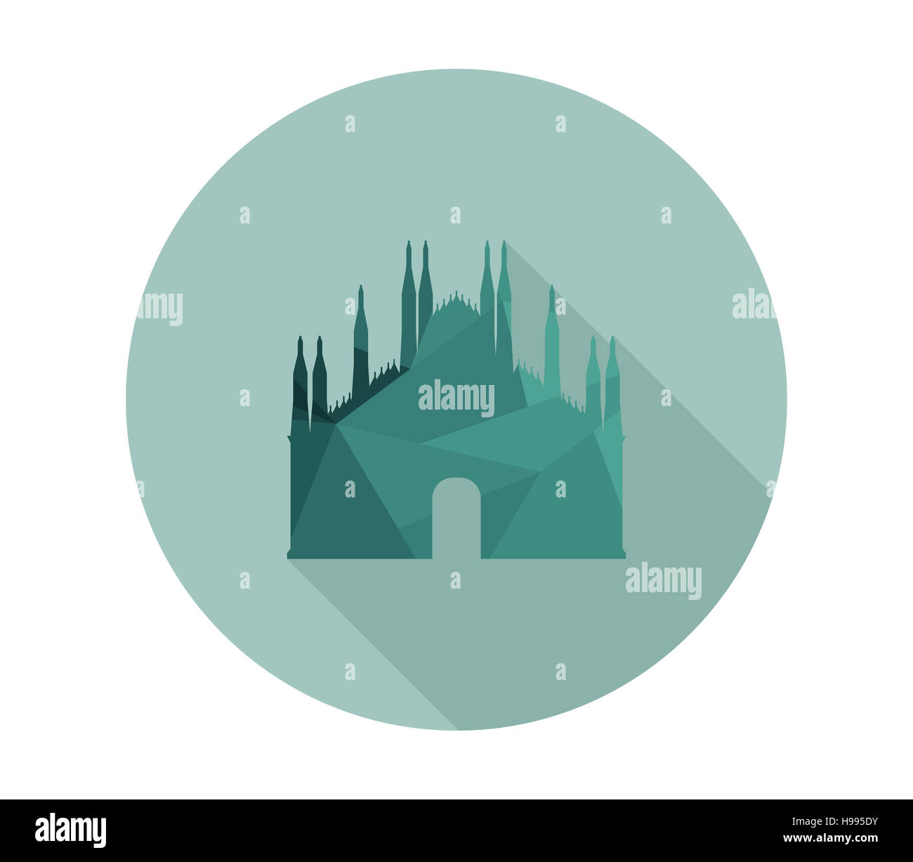 Cathedral icon milan Stock Photo - Alamy