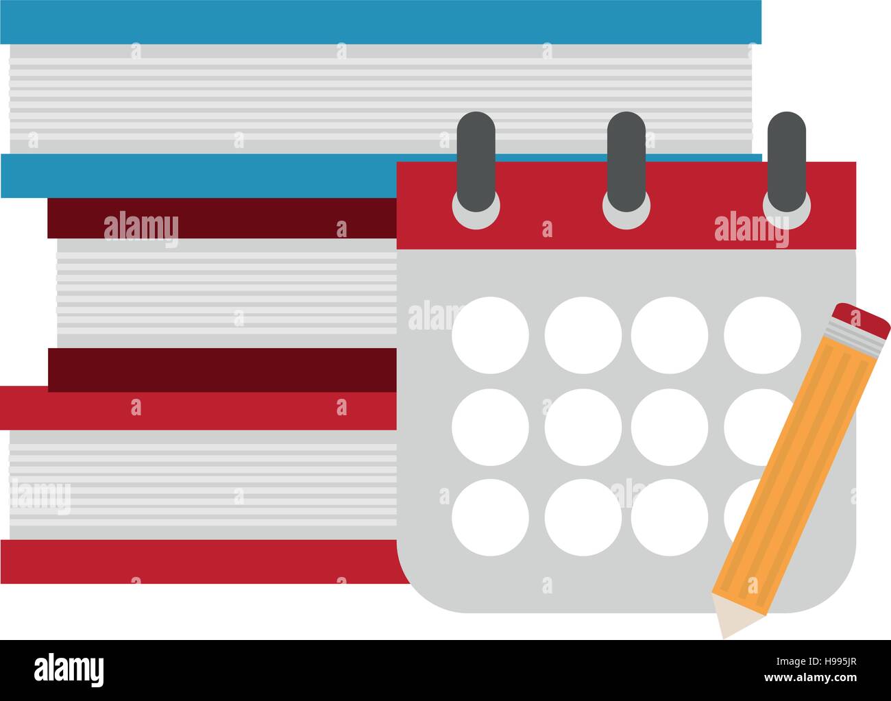 Isolated books calendar and pencil design Stock Vector Image & Art - Alamy