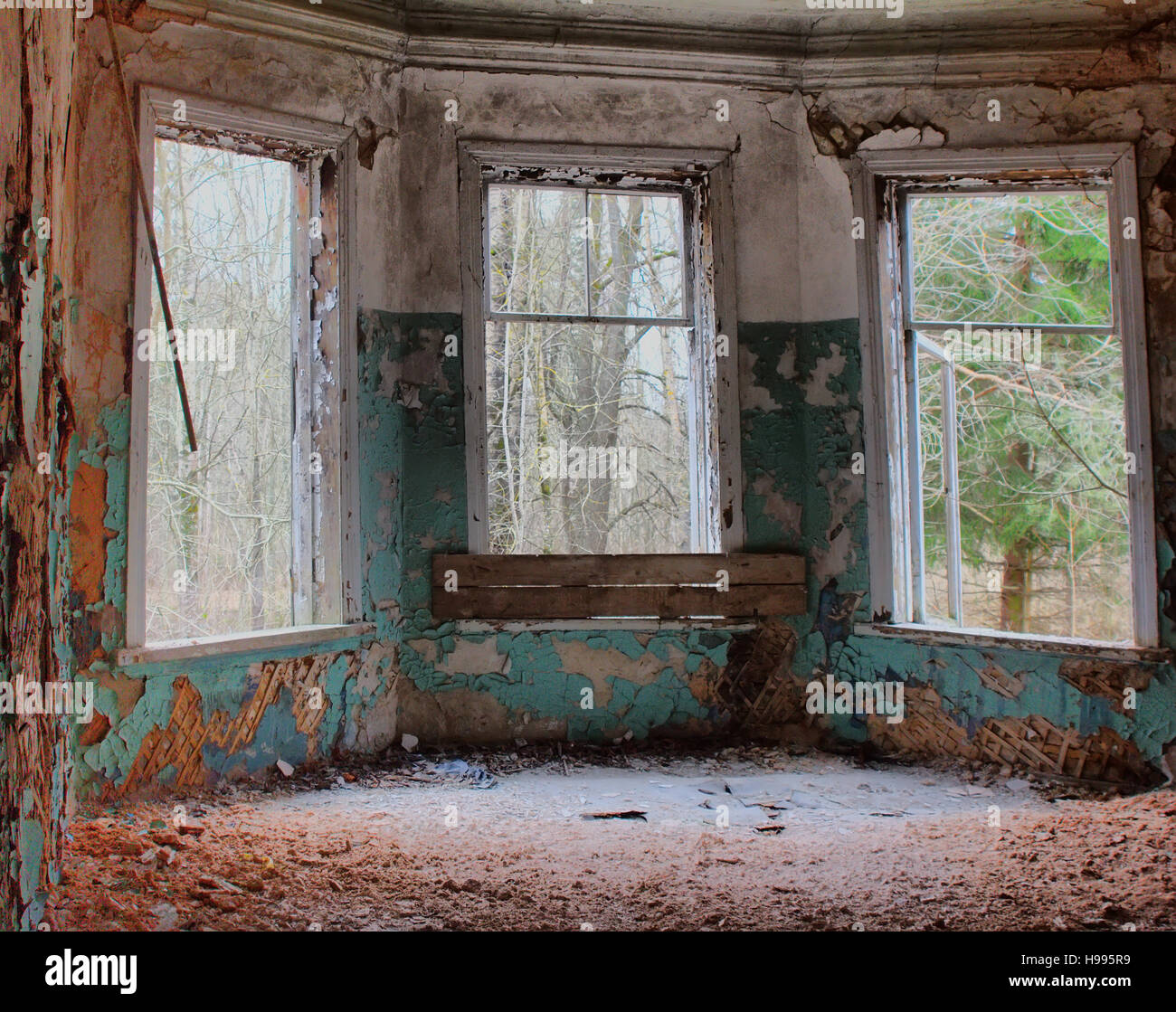 very old dilapidated dangerously unstable crumbling house Stock Photo ...