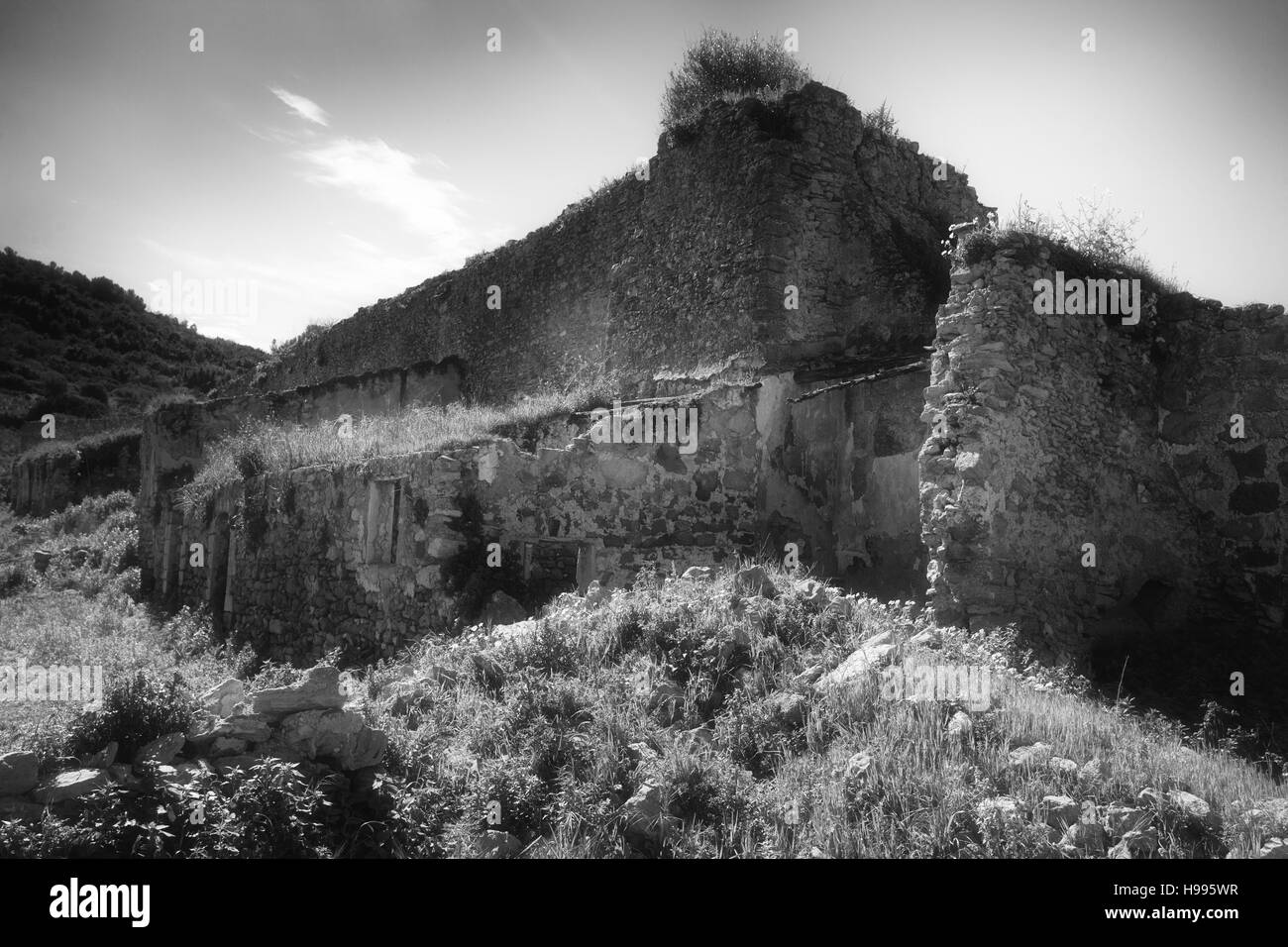 Old ruins water mill with aqueduct. Acate. Sicily Stock Photo - Alamy