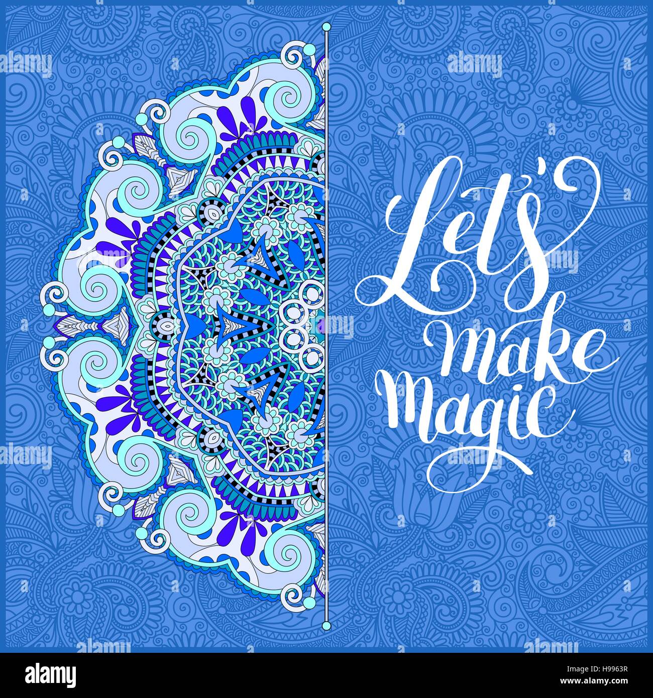 Lets make magic hand lettering positive quote typography poster Stock ...