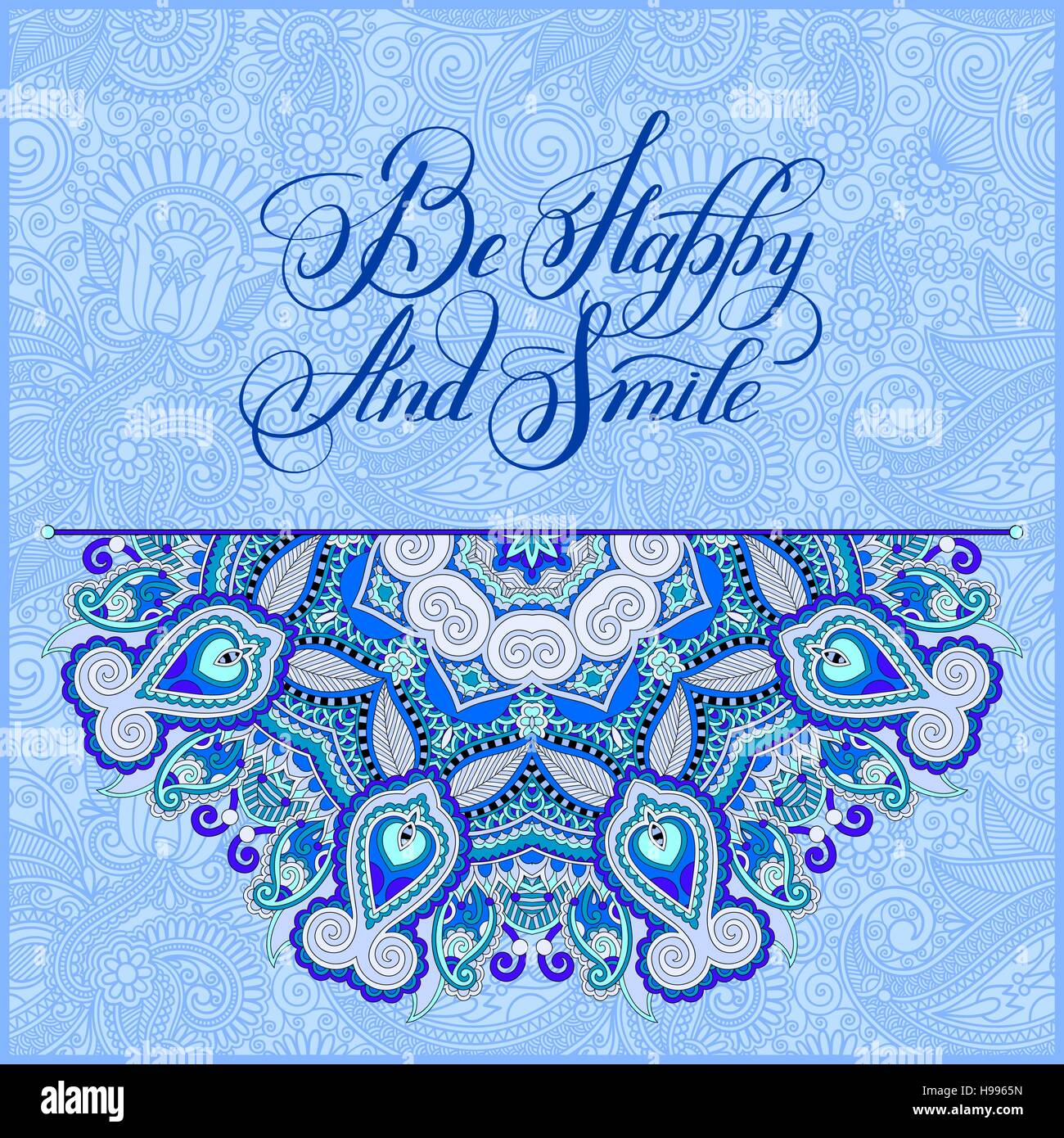 handwritten lettering inscription be happy and smile concept Stock ...