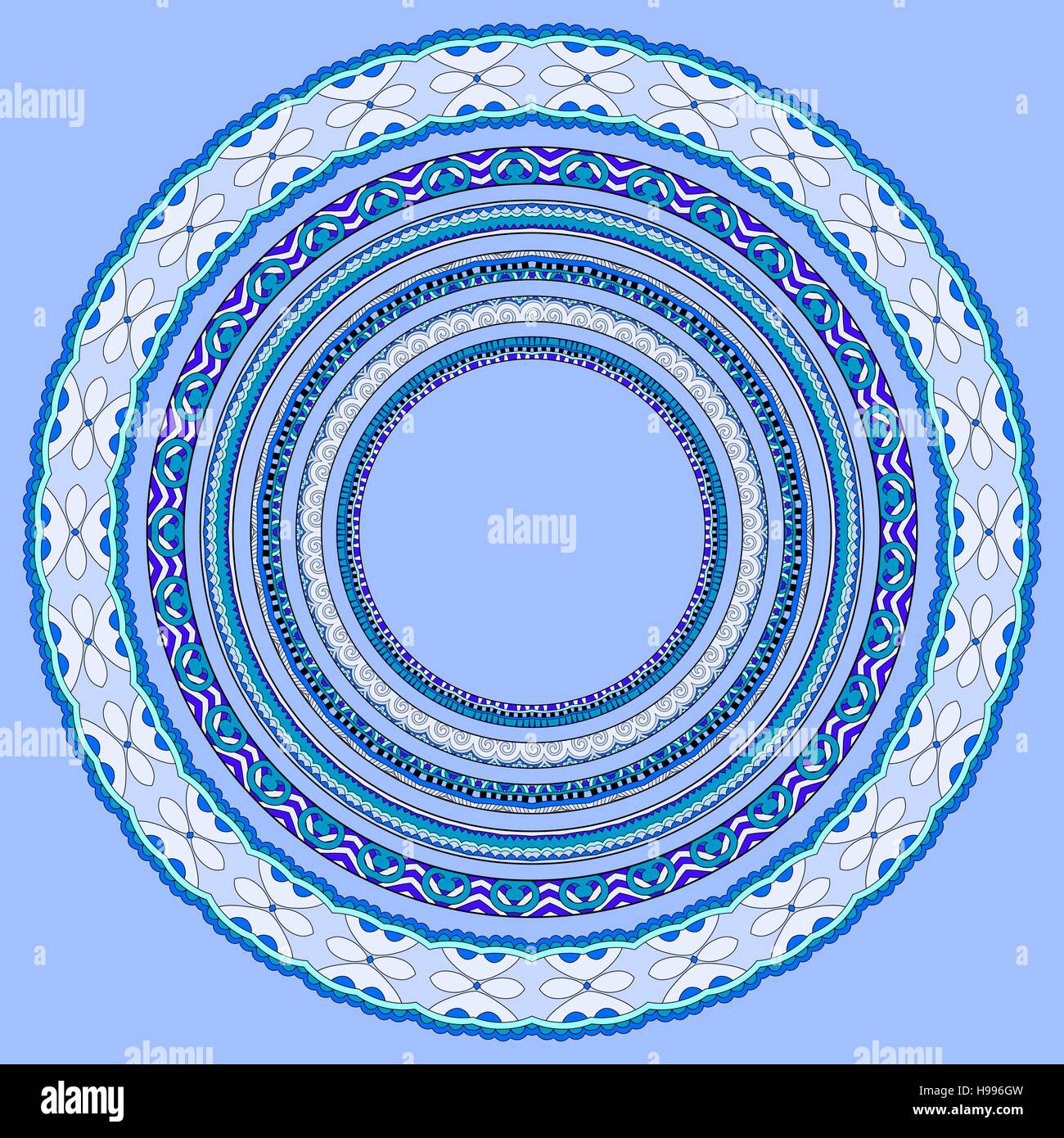 Vector ethnic border set blue hi-res stock photography and images - Alamy