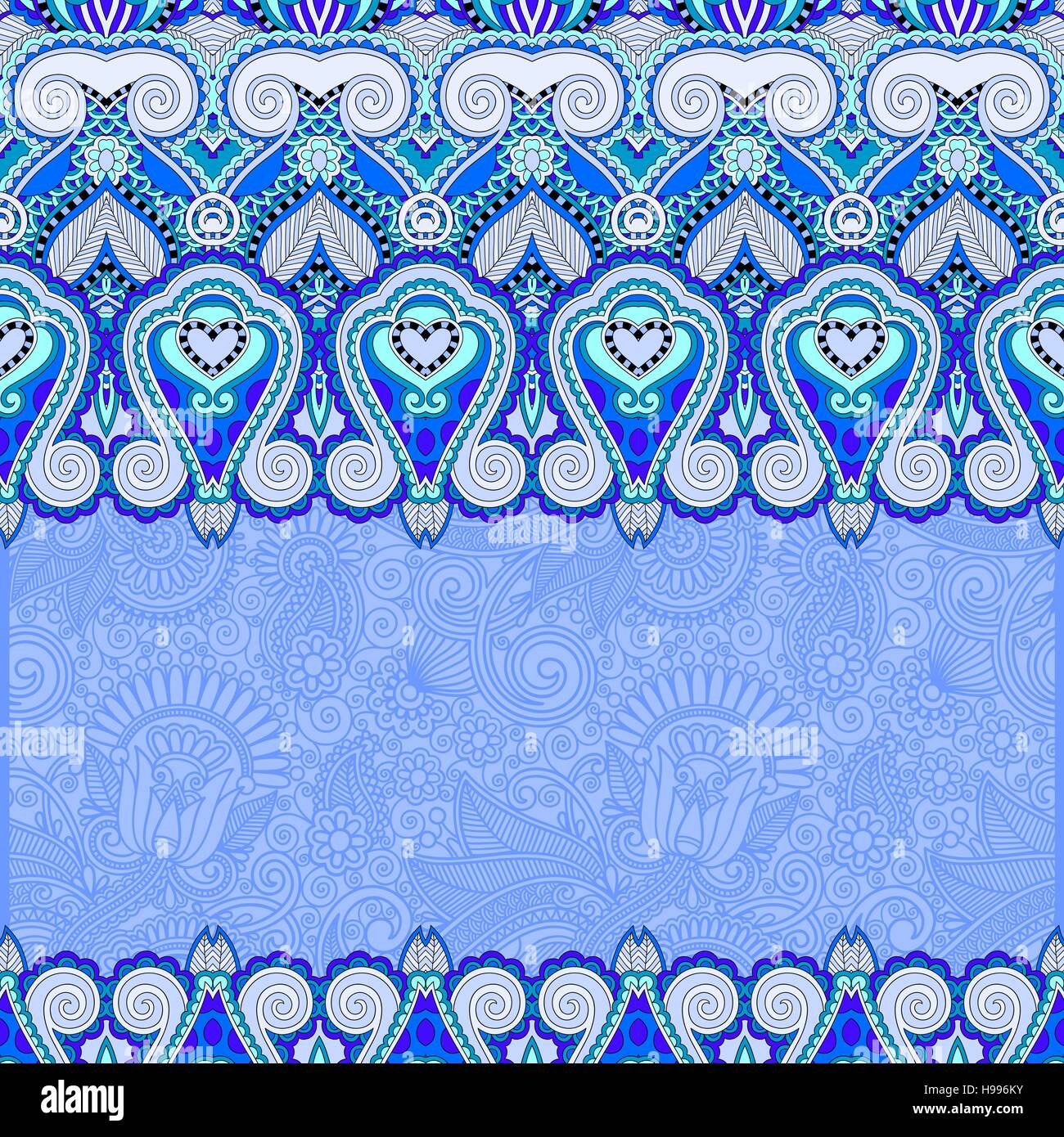 blue ornamental background with flower ribbon, stripe pattern Stock ...