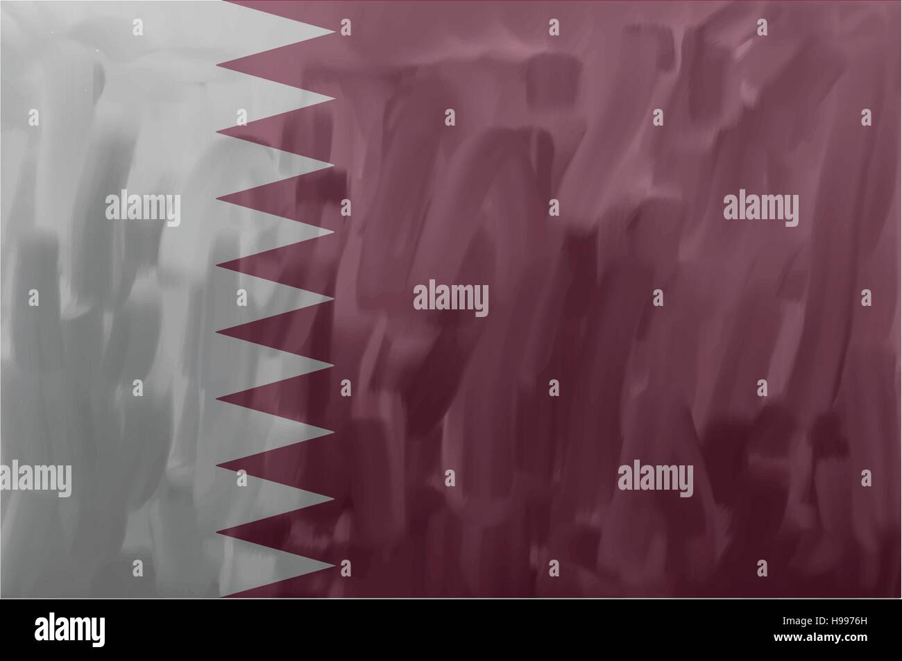 Qatar painted / drawn vector flag. Dramatic, unusual look. Vector file ...