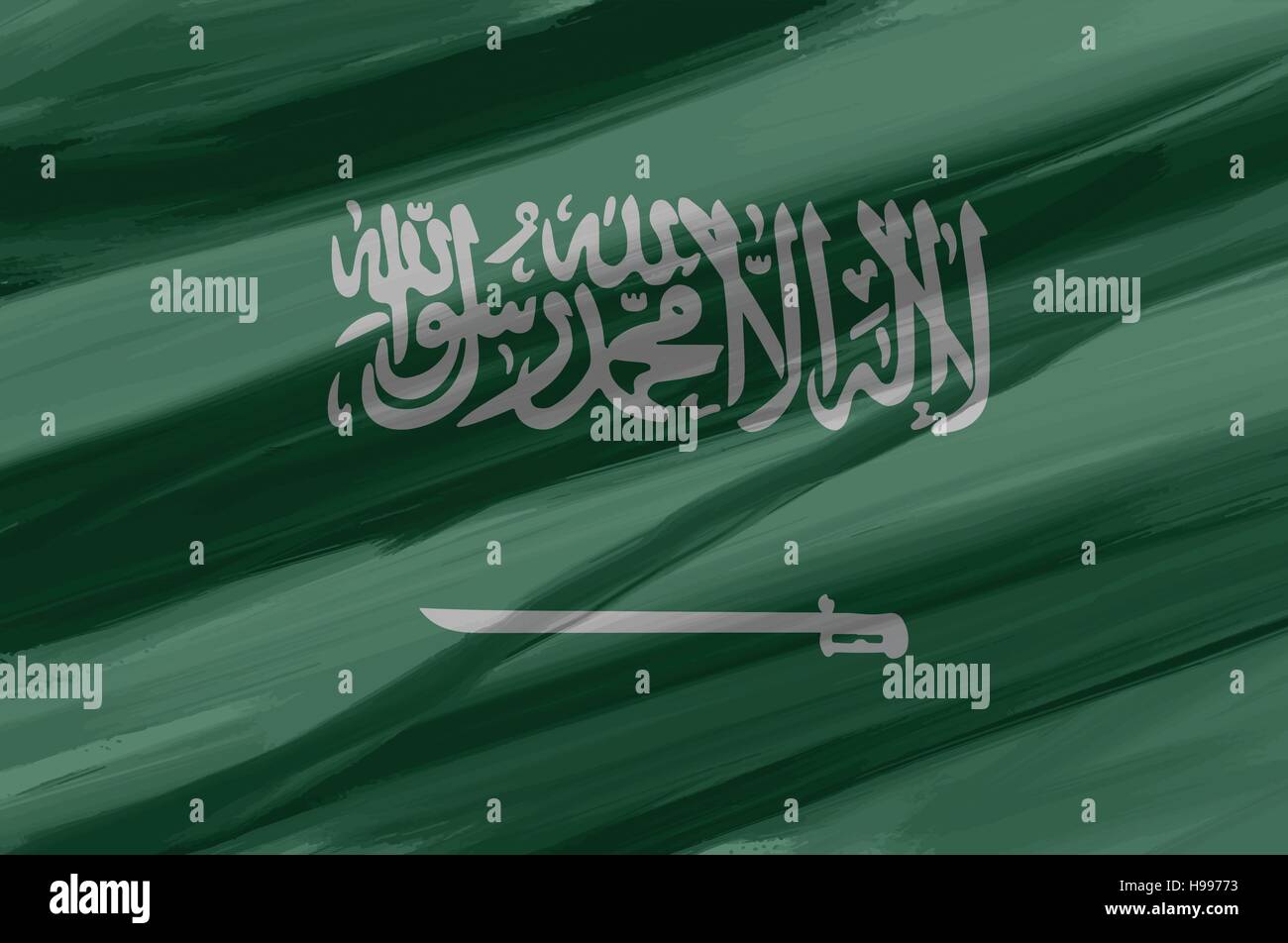 Saudi Arabia painted / drawn vector flag. Dramatic, unusual look ...