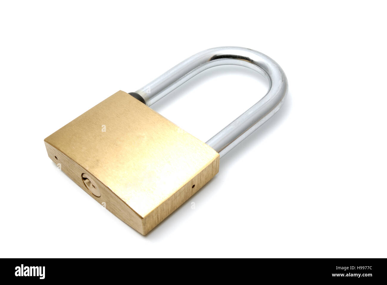 Padlock with the long handle on a white background Stock Photo - Alamy