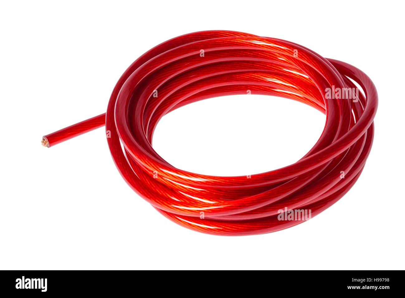 Bunch power cable isolated on white background Stock Photo - Alamy