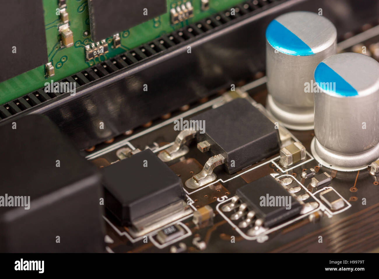 Electronic collection - fragment a computer PCB with SMD components ...