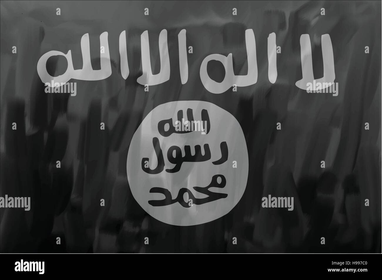 ISIS / Islamic State Flag /logo. Vector file contains Flag and texture ...