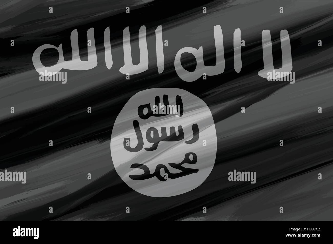 ISIS / Islamic State Flag /logo. Vector file contains Flag and texture ...