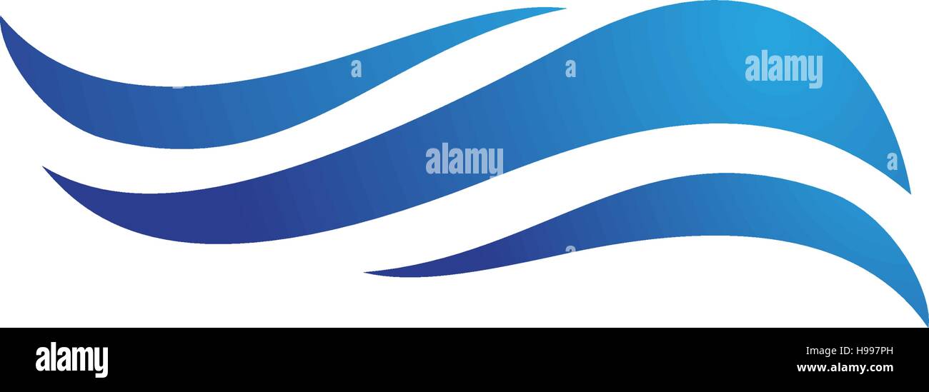 Vector Logo with yellow sun and blue sea waves. Vector logotype Stock ...