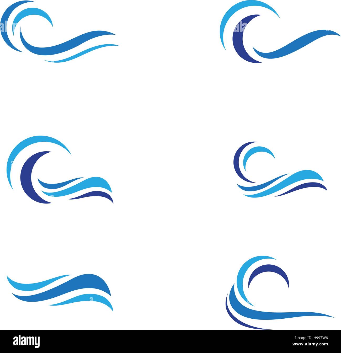 Yellow Wave Logo Vector Logo Yellow Sun Blue Hi Res Stock Photography