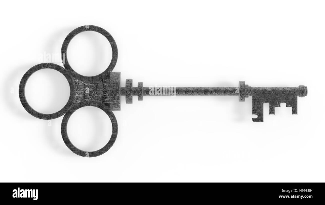 The old key with isolated background Stock Photo - Alamy