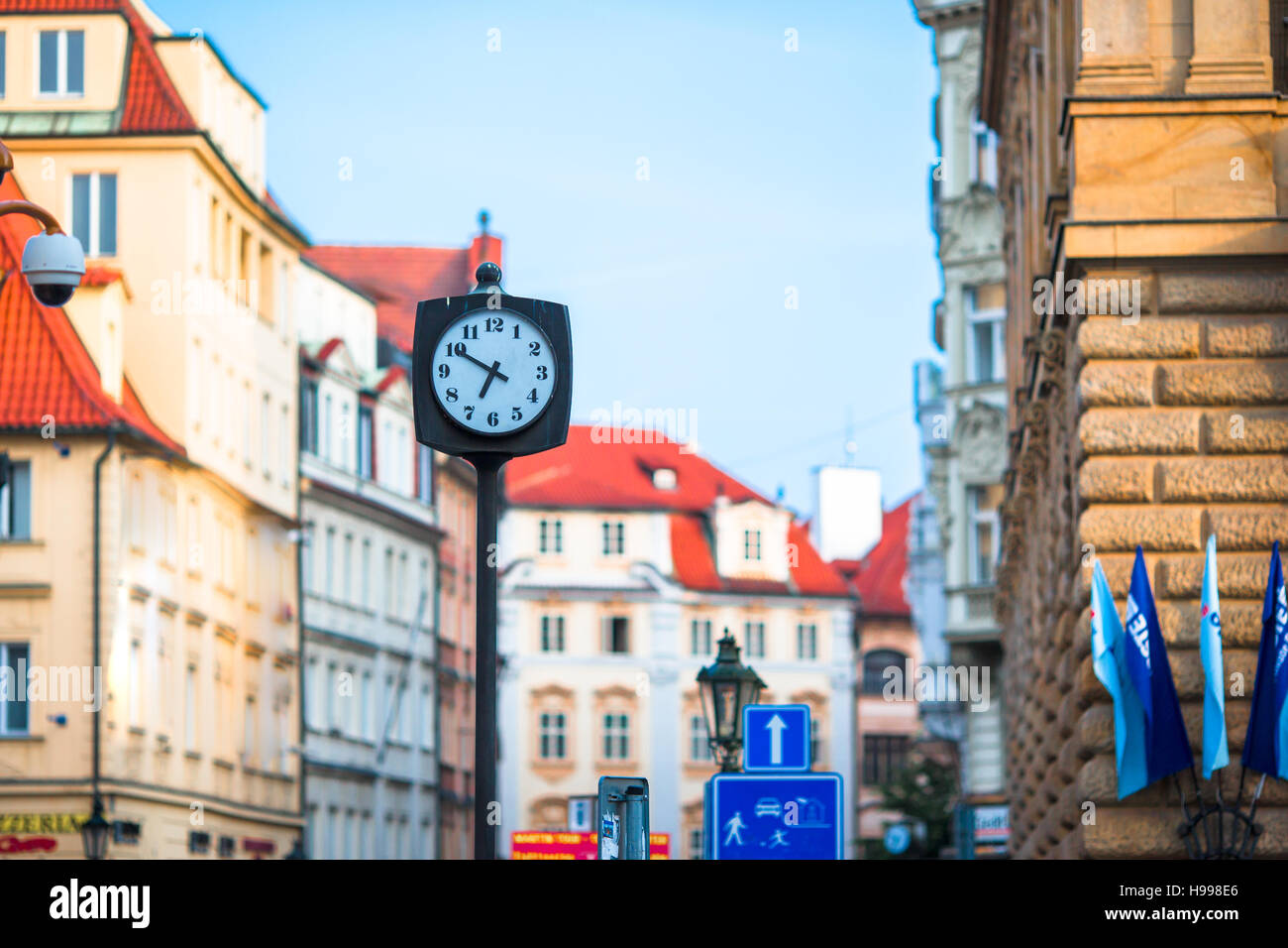 Street clock on the square in European cities Stock Photo - Alamy