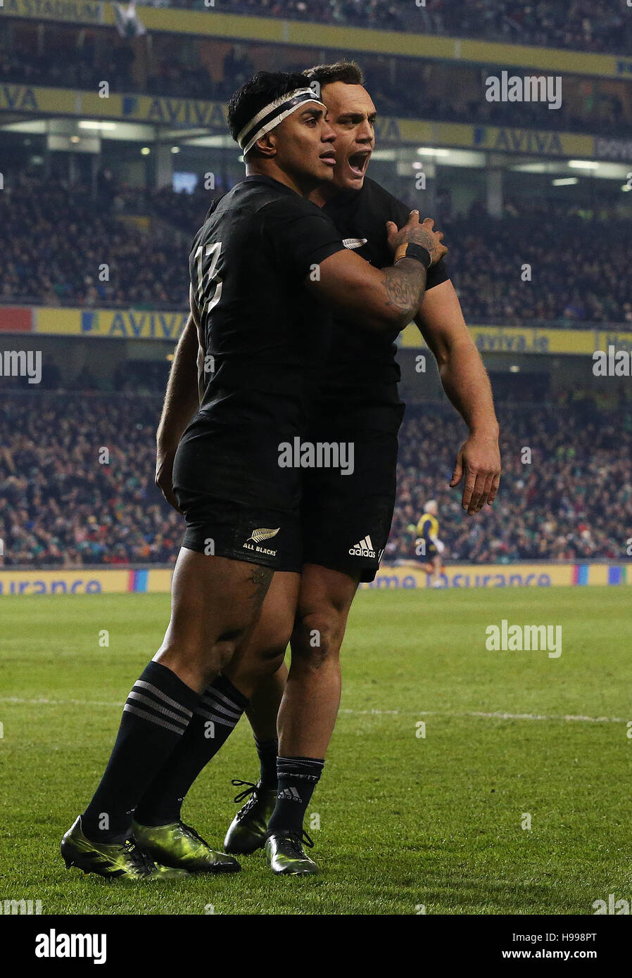 New Zealand's Malakai Fekitoa (left) celebtrates with New Zealand's ...