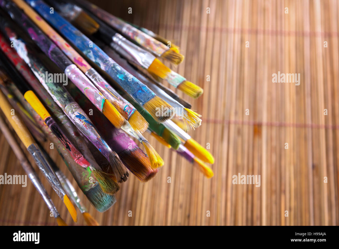 Bunch of colorful brushes Stock Photo - Alamy
