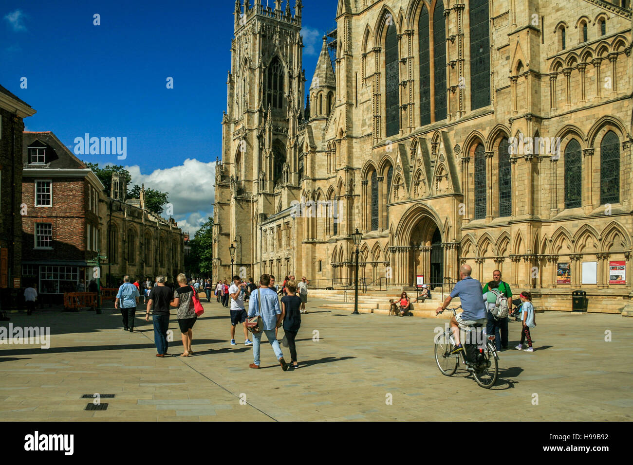 People visiting one of Yorks major attractions York Minster in the city ...