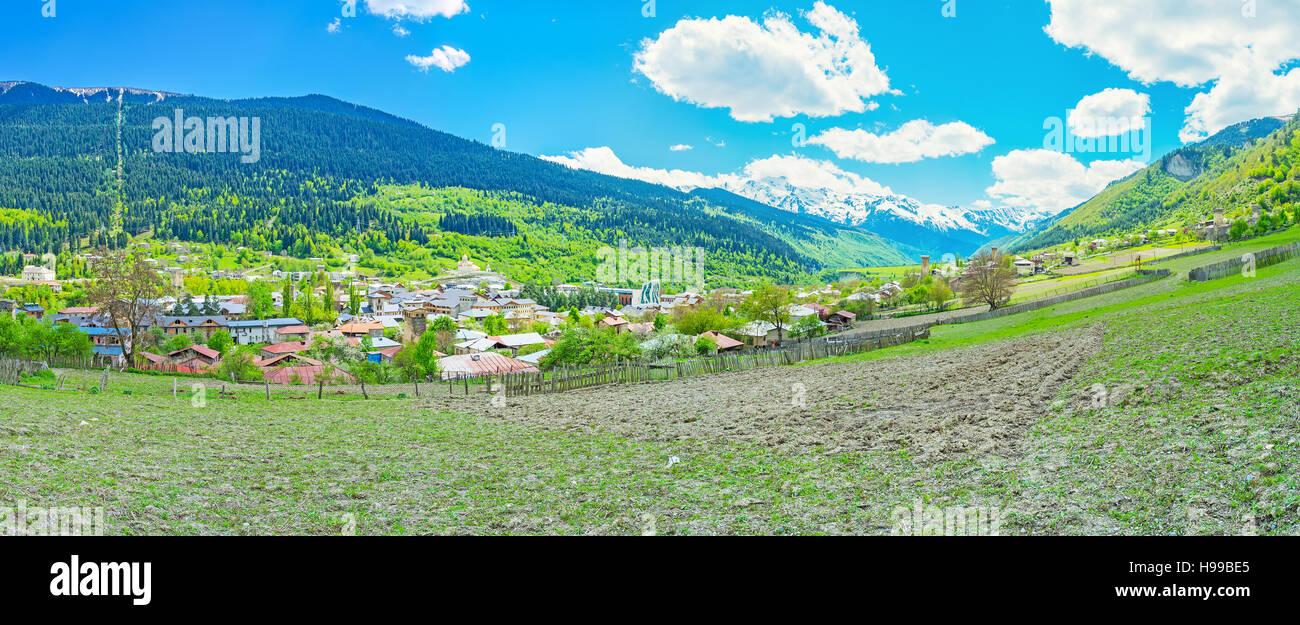 Mestia famous mountain resort hi-res stock photography and images - Alamy
