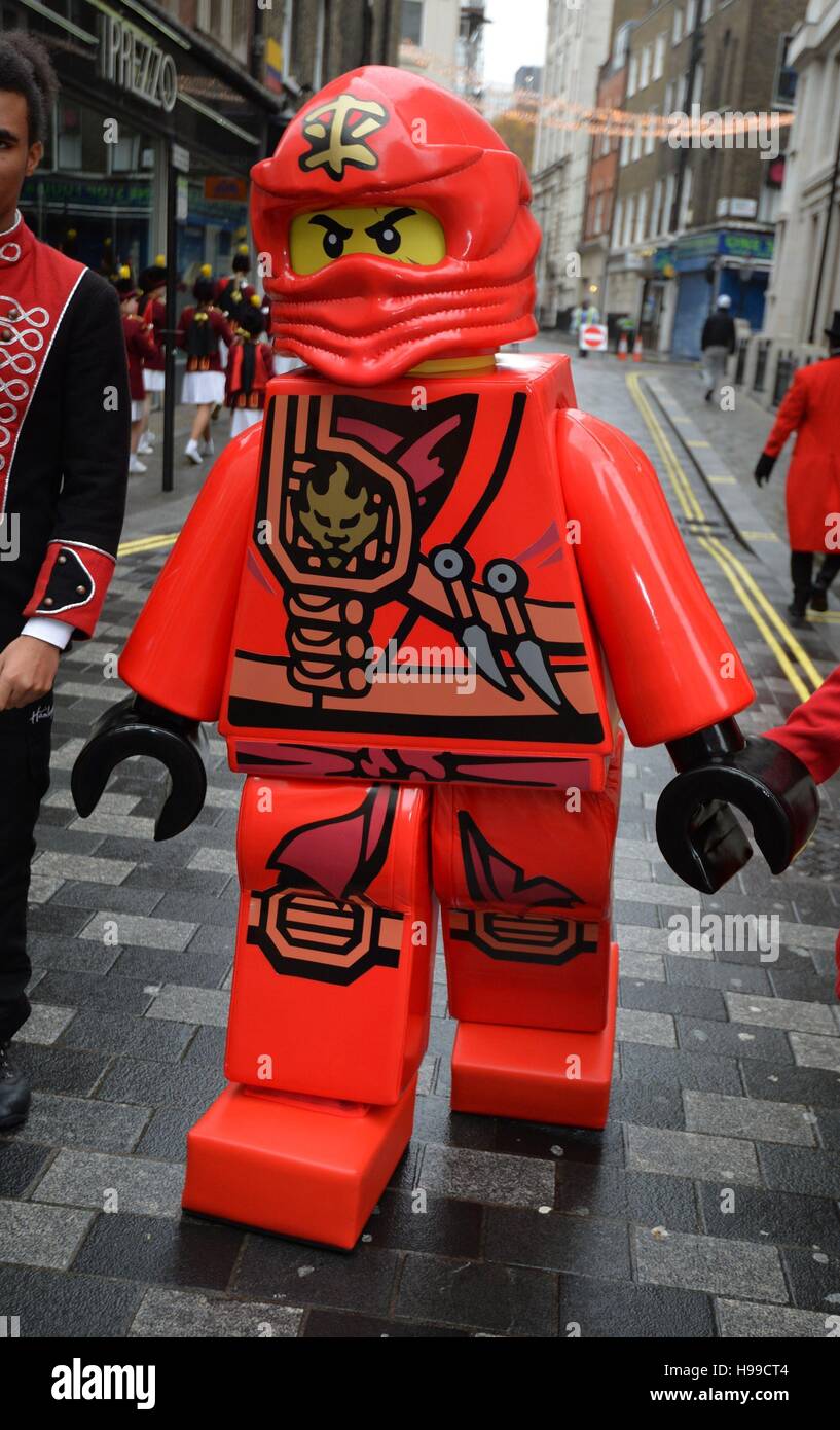 A 'Lego Man' in the second annual Hamleys Christmas Toy Parade on ...
