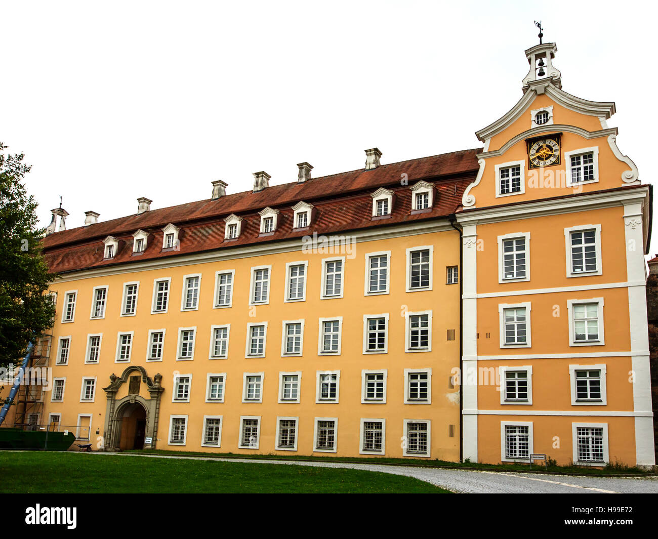 The old Castle of Ellwangen on a green hill above the town, Germany ...