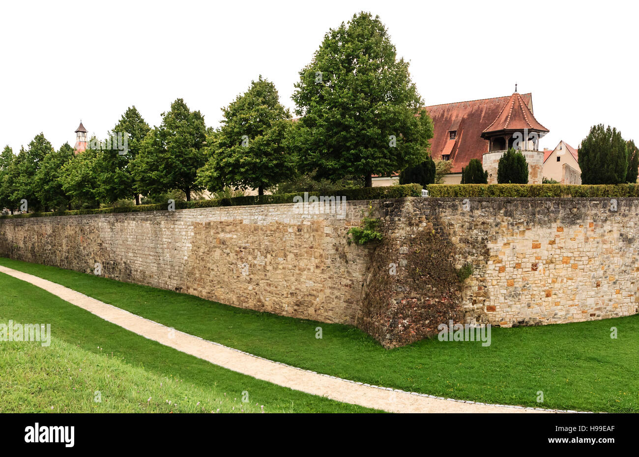 The old Castle of Ellwangen on a green hill above the town, Germany ...
