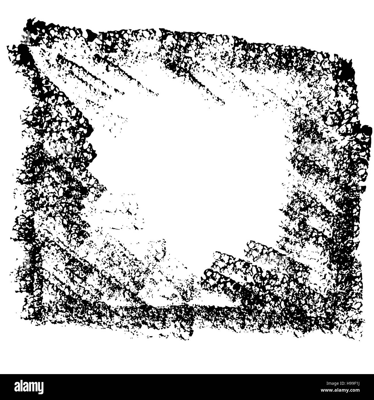 Grunge black sponge frame. Textured vector background Stock Vector ...