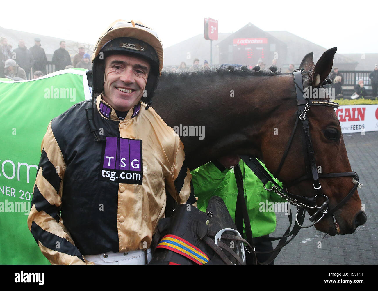 Ruby Walsh in the parade ring with Nichols Canyon after winning the ...